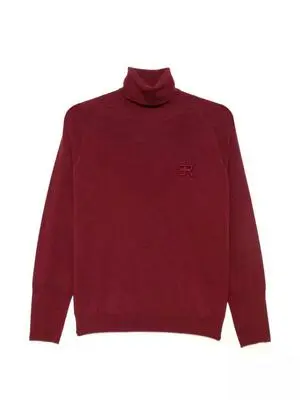 ERMANNO FIRENZE Er" Logo Embroidered High Neck Sweater - Red