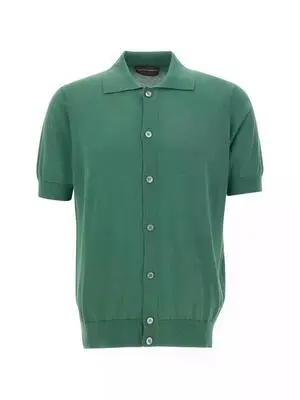 FILIPPO DE LAURENTIIS Short-sleeve Cotton Shirt - Green