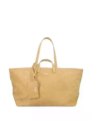 A.p.c. A.P.C. Tote Bag With Leather Tag Neutrals