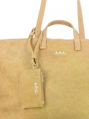 A.p.c. A.P.C. Tote Bag With Leather Tag Neutrals