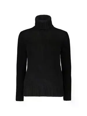 MOORER Ribbed Knit Roll-neck Sweater - Black
