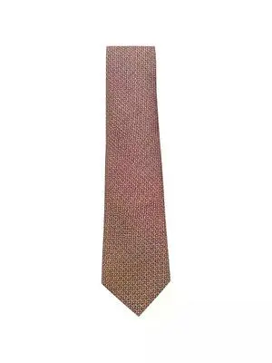 TOMBOLINI Geometric-print Pointed-tip Tie - Orange
