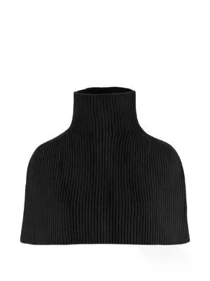 SA SU PHI Ribbed-knit Cashmere Cape - Black