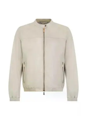MOORER Leather Zip-up Jacket