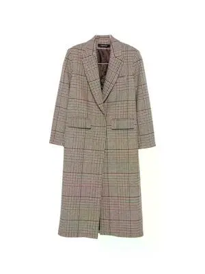 Federica Tosi Prince Of Wales Check Double-breasted Coat - Neutrals
