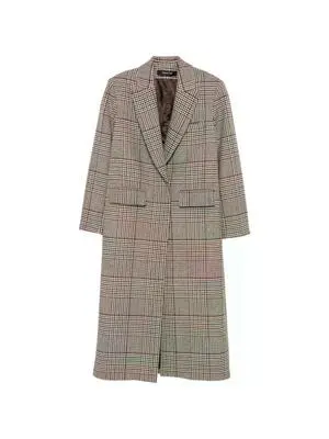 Federica Tosi Prince Of Wales Check Double-breasted Coat - Neutrals