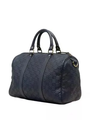 Gucci Embossed Leather Boston Bag