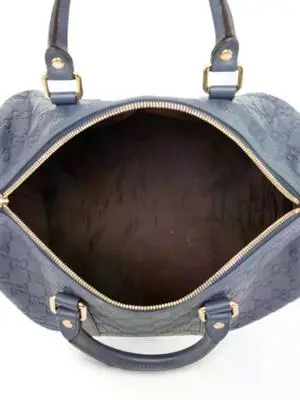 Gucci Embossed Leather Boston Bag