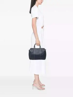 Gucci Embossed Leather Boston Bag - Blue