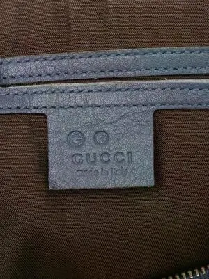 Gucci Embossed Leather Boston Bag - Blue