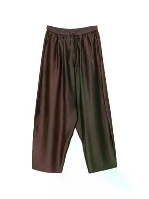 CORDERA Drawstring-waist Wide-leg Trousers - Brown