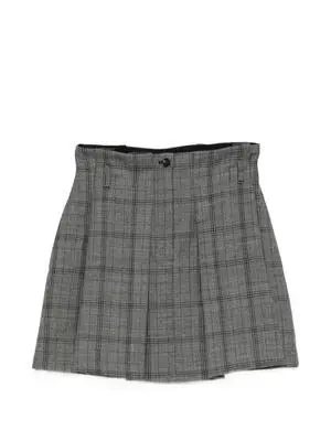 TELA Check-pattern Pleated Mini Skirt