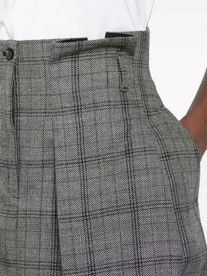 TELA Check-pattern Pleated Mini Skirt