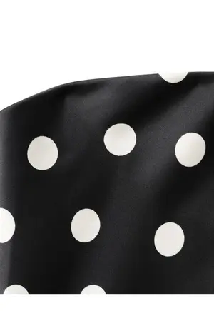 Mango Polka Dot Strapless Midi Dress With Scarf Detail