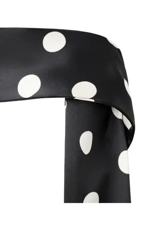 Mango Polka Dot Strapless Midi Dress With Scarf Detail