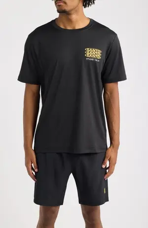 SANTO STUDIO Line Up Performance Graphic T-shirt - Black