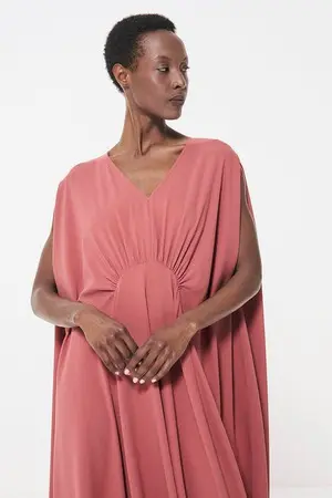 LEEM Gathered Marked Waist Dress