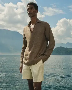 Orlebar Brown Ridley Lino Relaxed Linen Overhead Shirt