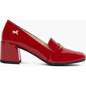 CAVALINHO Patent Leather Block Heel Loafers - Red