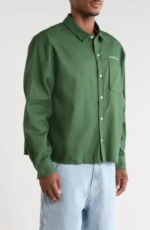 PACSUN Sportster Cotton Canvas Button-up Shirt