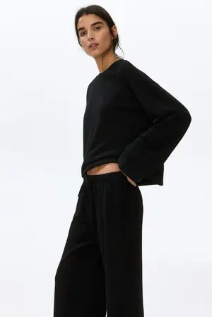 H&M 2-piece Cotton Sweatshirt And Sweatpants Set - Black