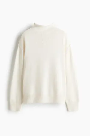 H&M Oversized Wool-blend Sweater - Cream