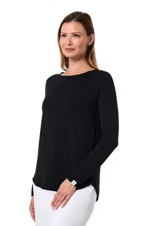 Coolibar Heyday Side Split Long Sleeve Shirt With Upf 50+ Sun Protection - Black