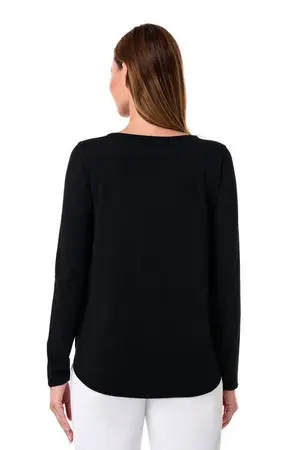 Coolibar Heyday Side Split Long Sleeve Shirt With Upf 50+ Sun Protection - Black