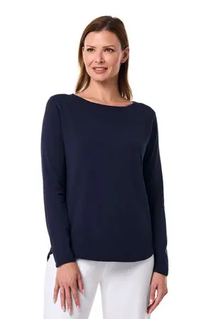 Coolibar Heyday Side Split Long Sleeve Shirt - Navy