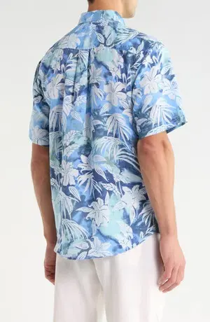 Tommy Bahama Sand Sunset Ombre Floral Shirt - Spring Sky