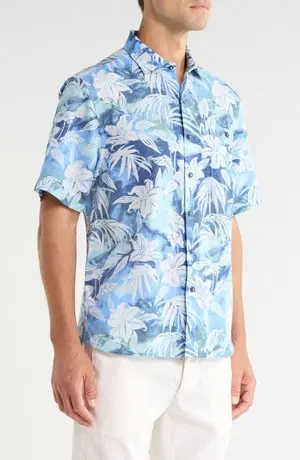 Tommy Bahama Sand Sunset Ombre Floral Shirt - Spring Sky