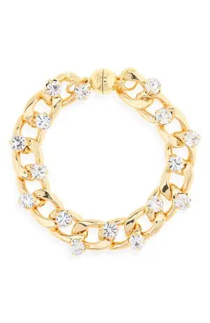 MELANIA CLARA Galaxy Cubic Zirconia Curb Chain Bracelet - Gold