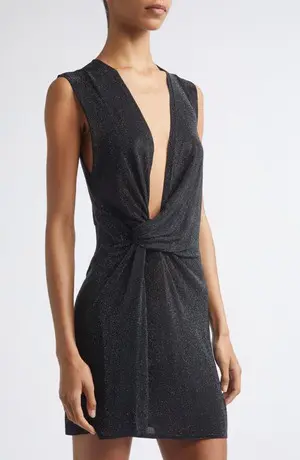 Alexander Wang Knotted Deep V Minidress