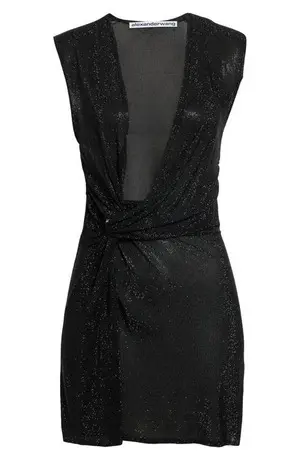 Alexander Wang Knotted Deep V Minidress