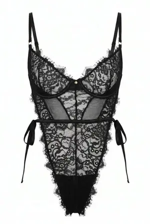 HOUSE OF SILK Cynthia Bodysuit - Black