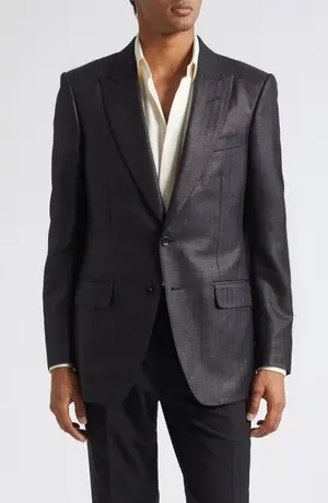 TOM FORD O'connor Herringbone Dinner Jacket - Black
