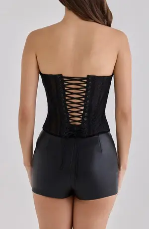 House Of Cb Mira Strapless Lace Corset Top