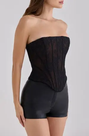 House Of Cb Mira Strapless Lace Corset Top