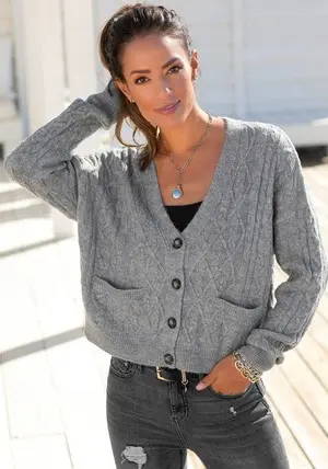 LASCANA Cable Knit Cardigan