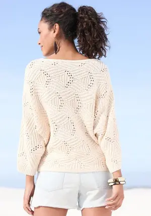 LASCANA Oversized Open Work Sweater