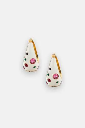 MOI MÊME MILANO Enamelled Crystal Earrings - Bianco