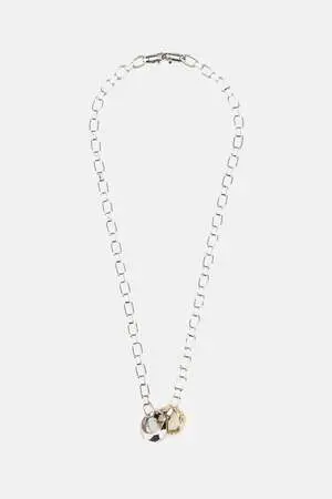 MOI MÊME MILANO Modulée Necklace With Double Rings Charms - Argento