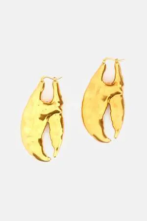Jacquemus Jacquemus Hammered Lobster Claw Earrings Oro