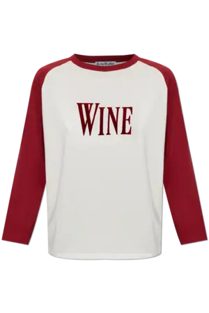 Acne Studios Cotton Long-sleeve T-shirt With "wine" Graphic