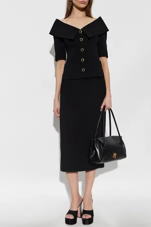 Alessandra Rich Wool Blazer With Short Sleeves