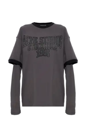 Acne Studios Acne Studios Cotton Long-Sleeve T-Shirt Grey