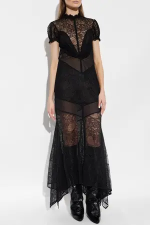 Attico Lace Maxi Dress - Black