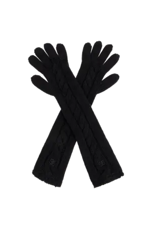 Dolce & Gabbana Long Wool Gloves - Black