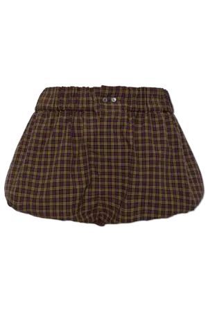 Marni Cotton Plaid Shorts - Brown