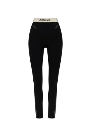 Palm Angels Leggings With Logo - Black